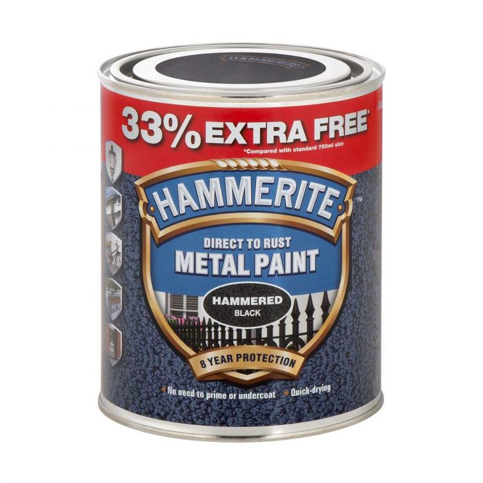 Dulux Hammerite Metal Paint Hammered Black 33% Free 1L – Rooneys Home ...